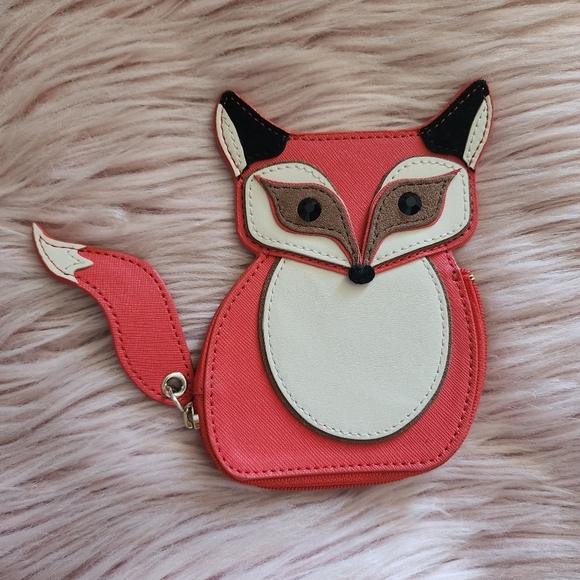 kate spade | Bags | Kate Spade Fox Saffiano Leather Kitsch Coin Purse ...